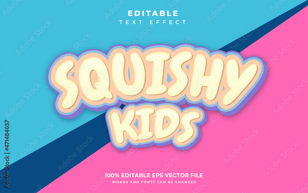 Squishy Text Effect Playful Fun Kids Cheer Stock Vector | Adobe Stock