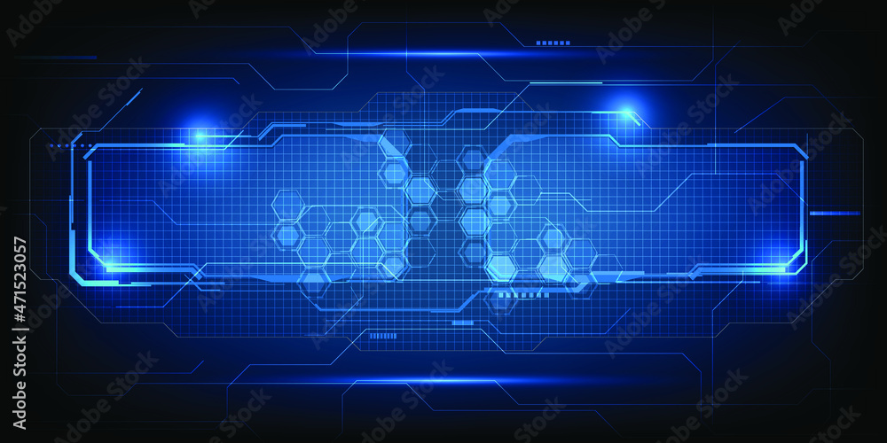 Vector illustrations of futursitc screen digital display and digital ...