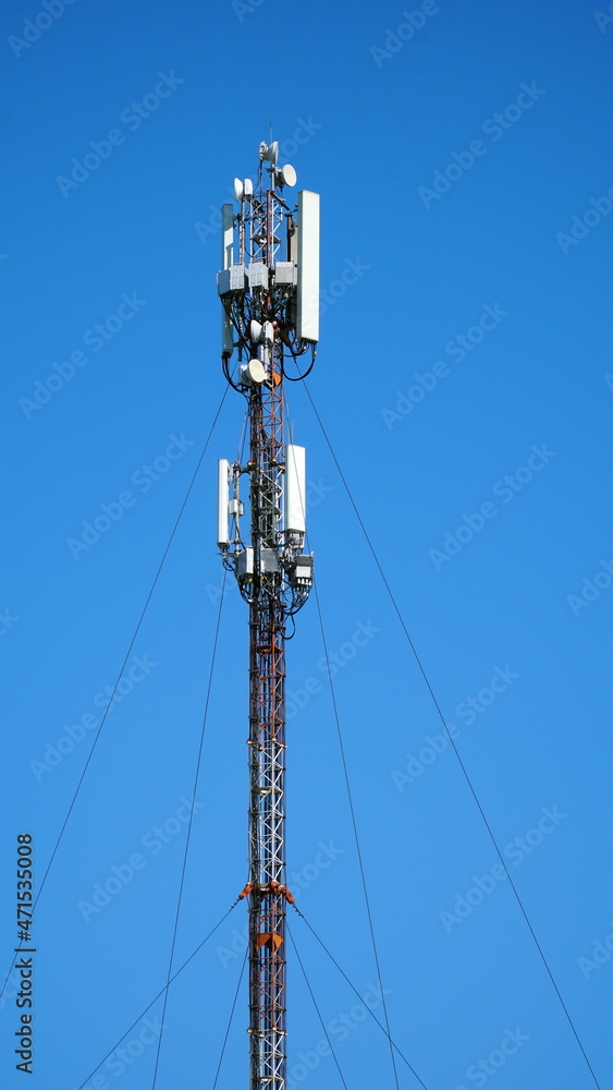 Telecommunication tower of 4G and 5G cellular. Base Station or Base ...