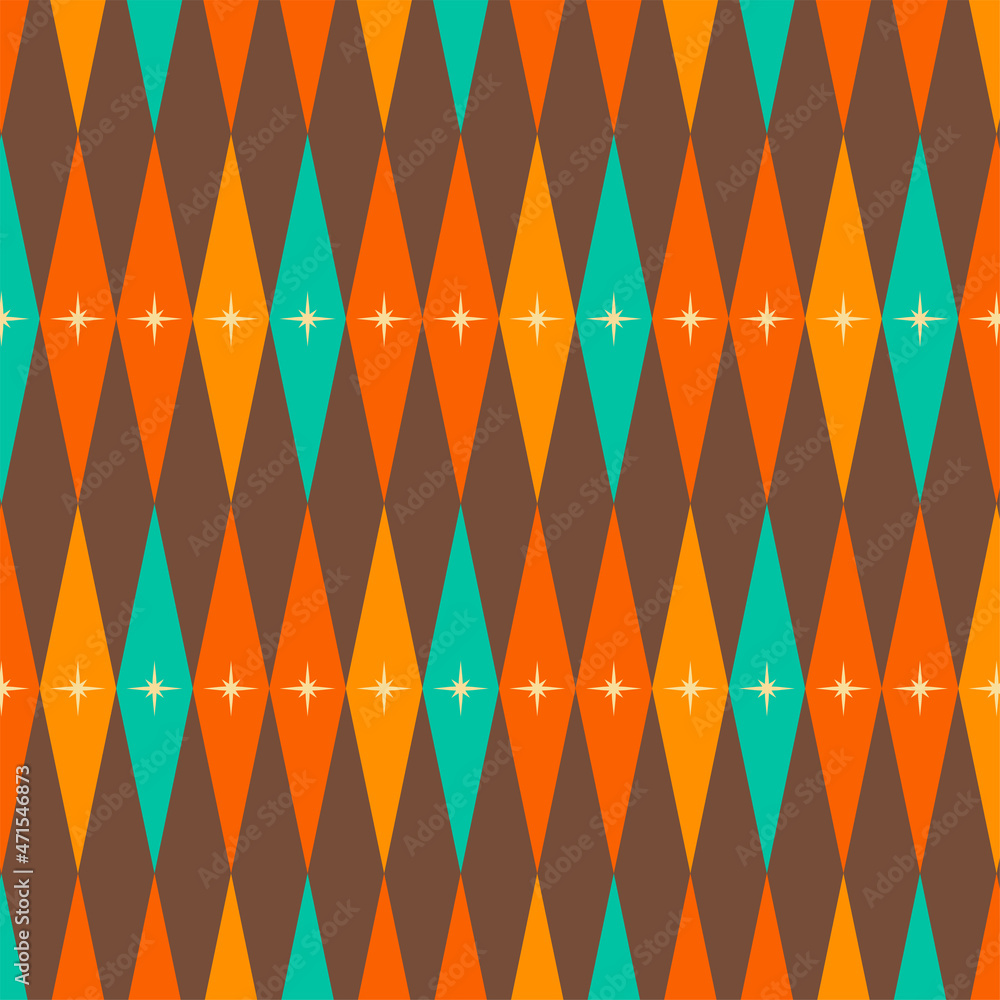 50s Mid Century Modern Pattern, 1950s Atomic Mod Design Art Stock ...