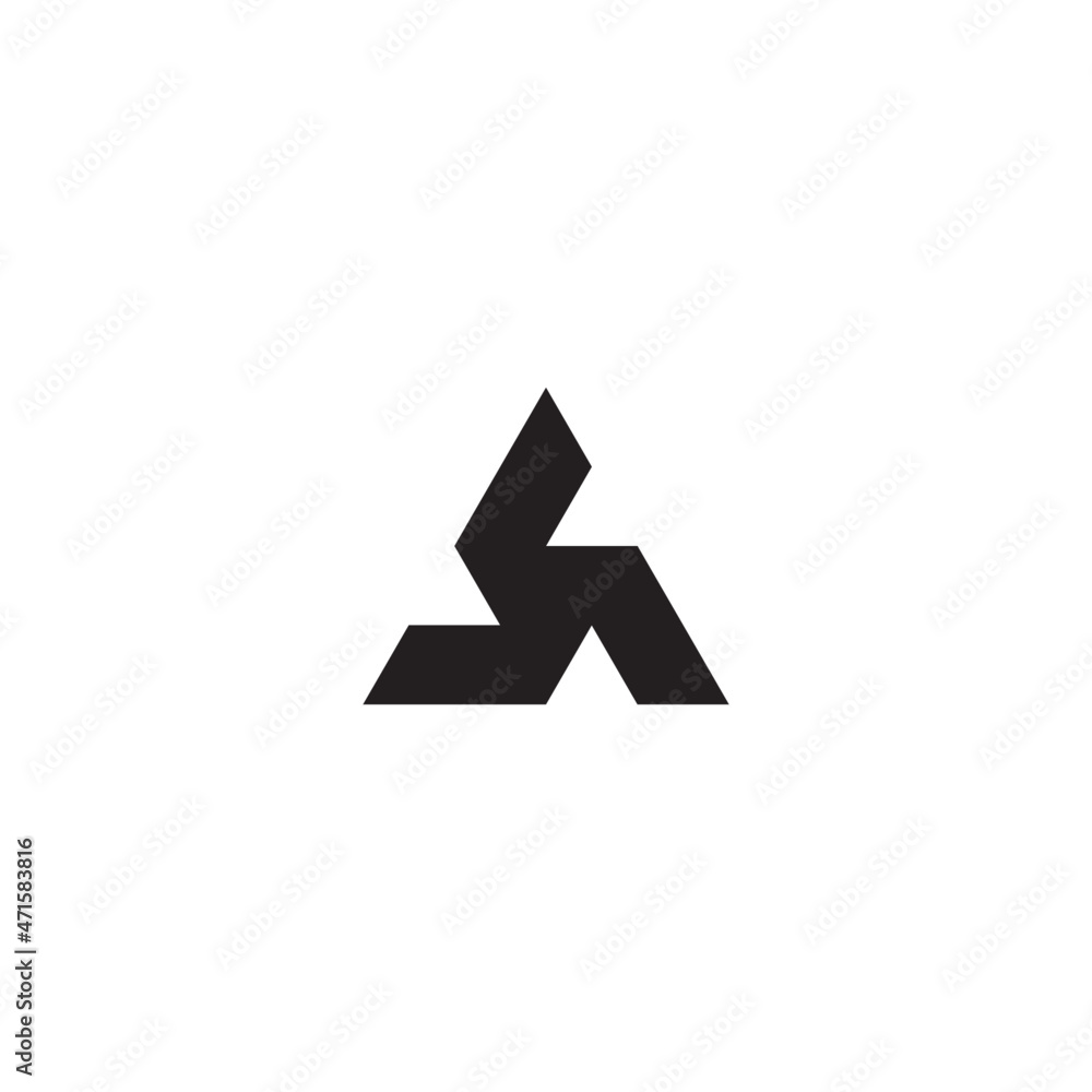triangle letter S and A, unique simple symbol vector logo Stock Vector ...