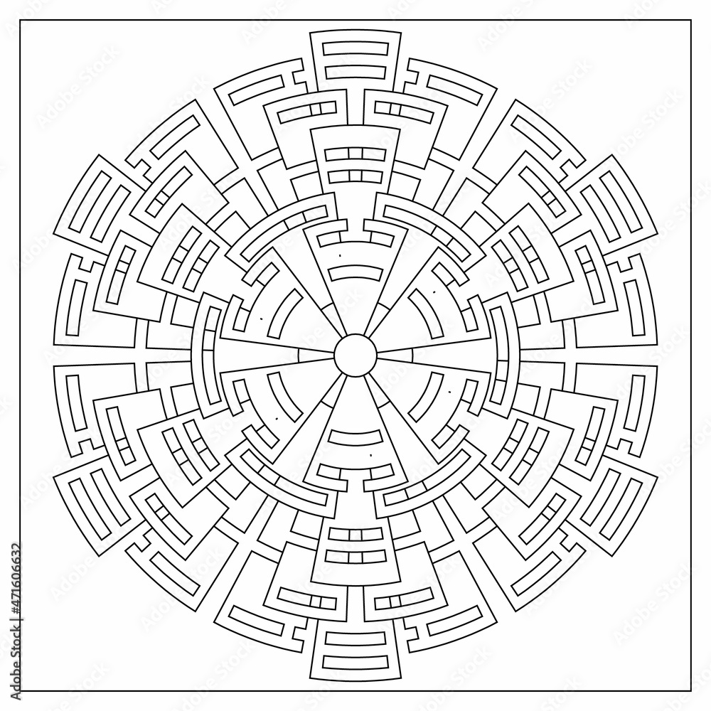 Simple mandala designs to color. Coloring pages for adults. Hexagonal ...