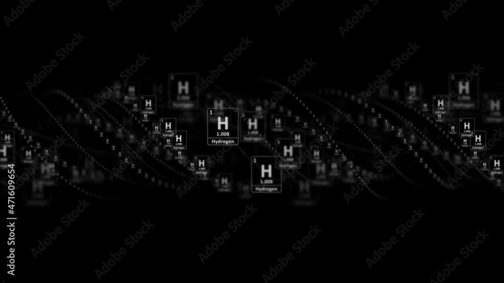 HYDROGEN Molecule Symbol, Animation, Rendering, Background, Loop, 4k ...