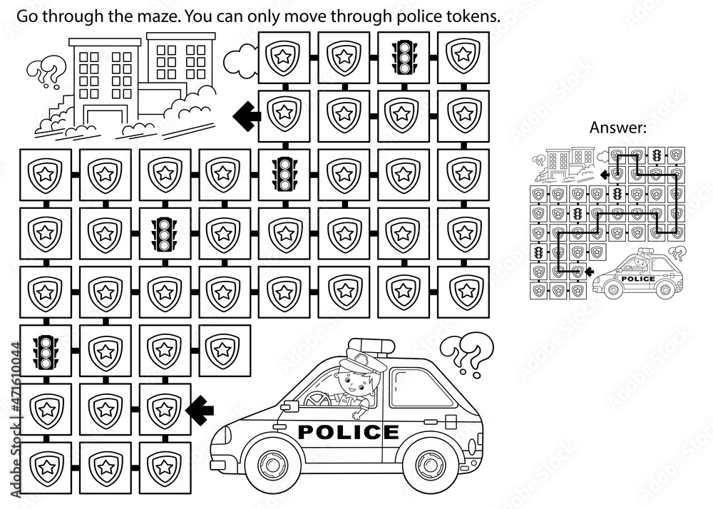 Maze or Labyrinth Game. Puzzle. Coloring Page Outline Of cartoon ...