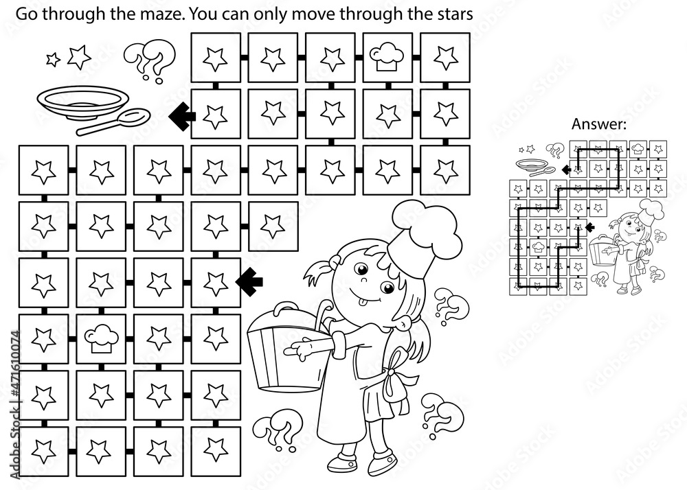 Vetor de Maze or Labyrinth Game. Puzzle. Coloring Page Outline Of ...