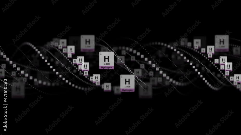 HYDROGEN Molecule Symbol, Animation, Rendering, Background, Loop, 4k ...