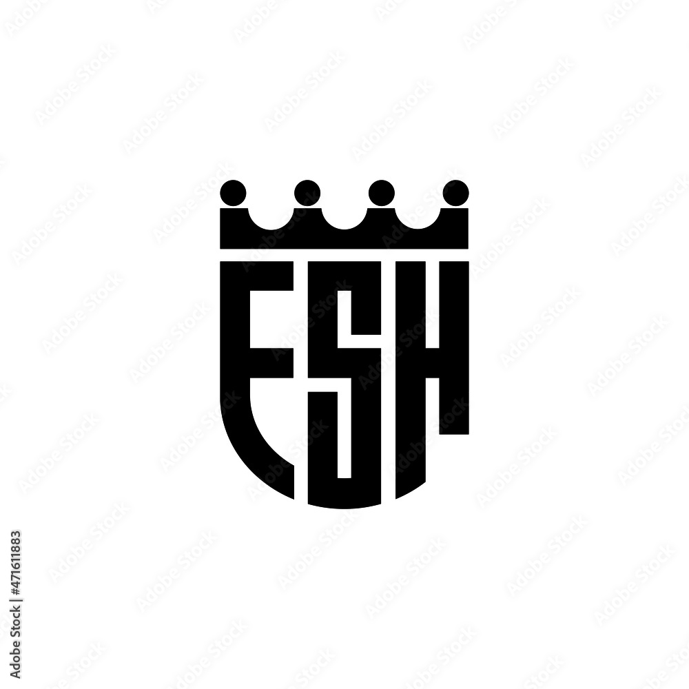 FSH letter logo design with white background in illustrator, vector ...
