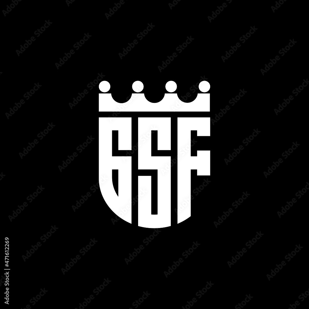 GSF letter logo design with black background in illustrator, vector ...