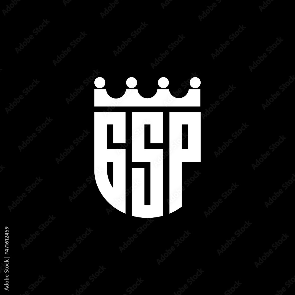 Vecteur Stock GSP letter logo design with black background in ...