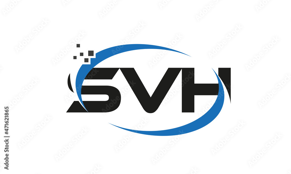 dots or points letter SVH technology logo designs concept vector ...