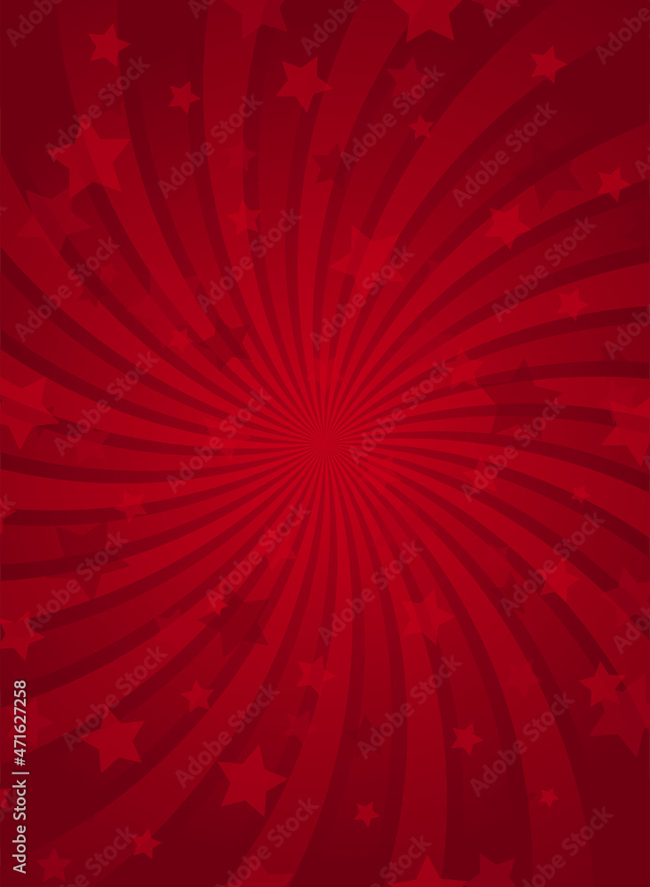 Sunlight spiral vertical background. Red color burst background with ...