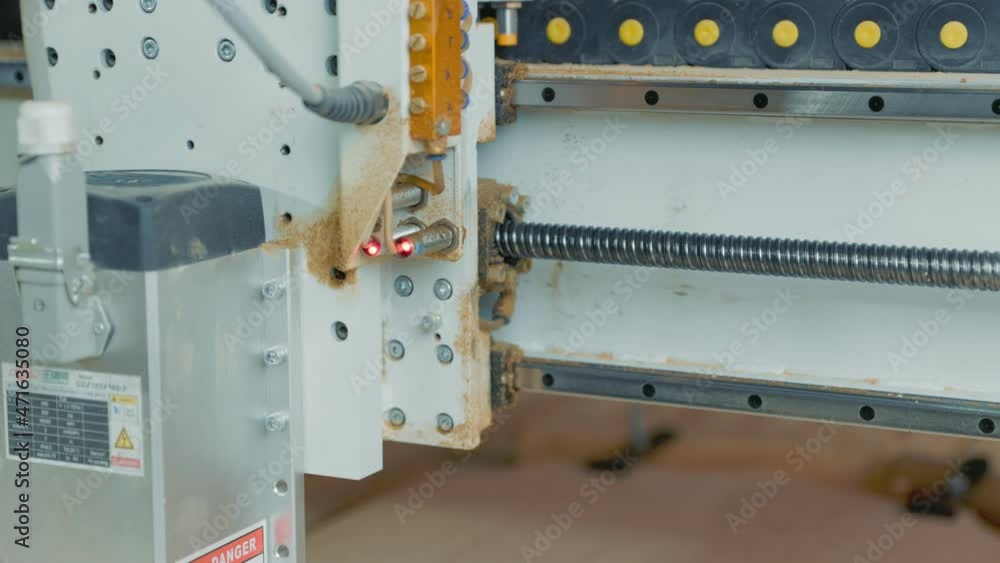 the work of transferring motion on an automatic machine close-up Stock ...