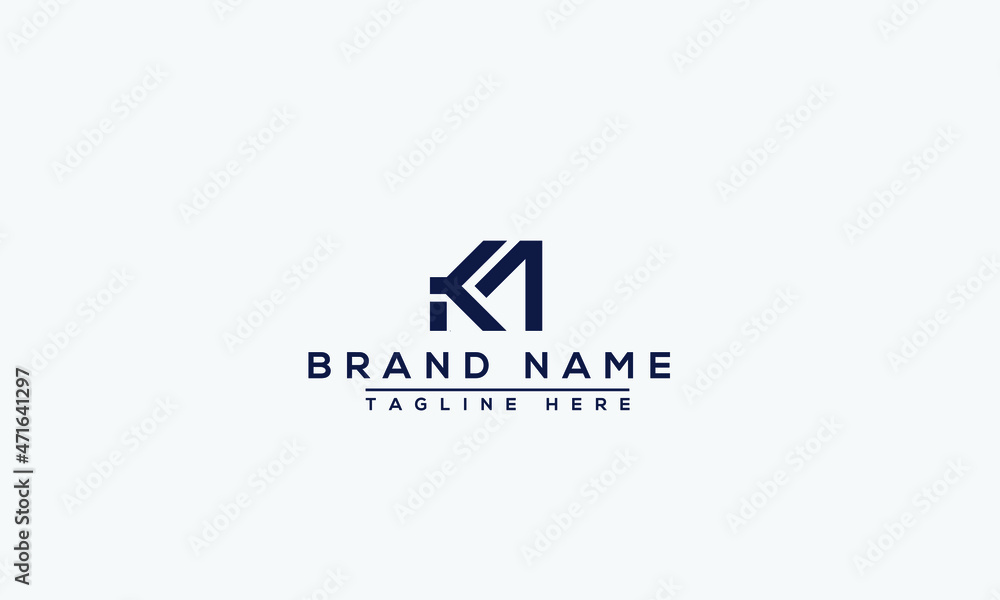 KM Logo Design Template Vector Graphic Branding Element. Stock Vector ...