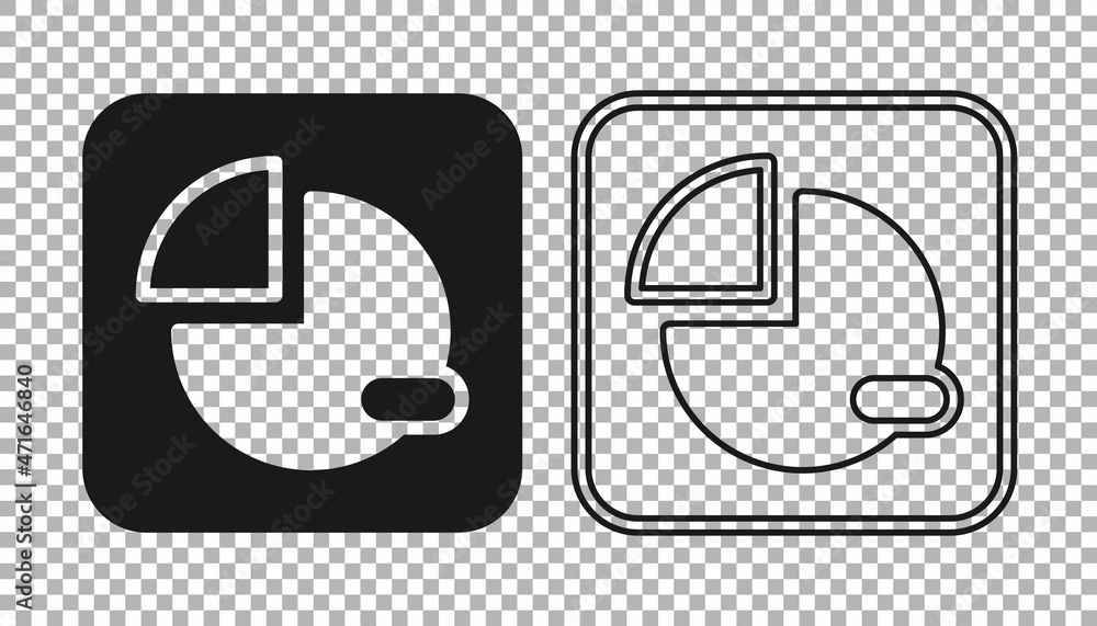 Black Pie chart infographic icon isolated on transparent background ...