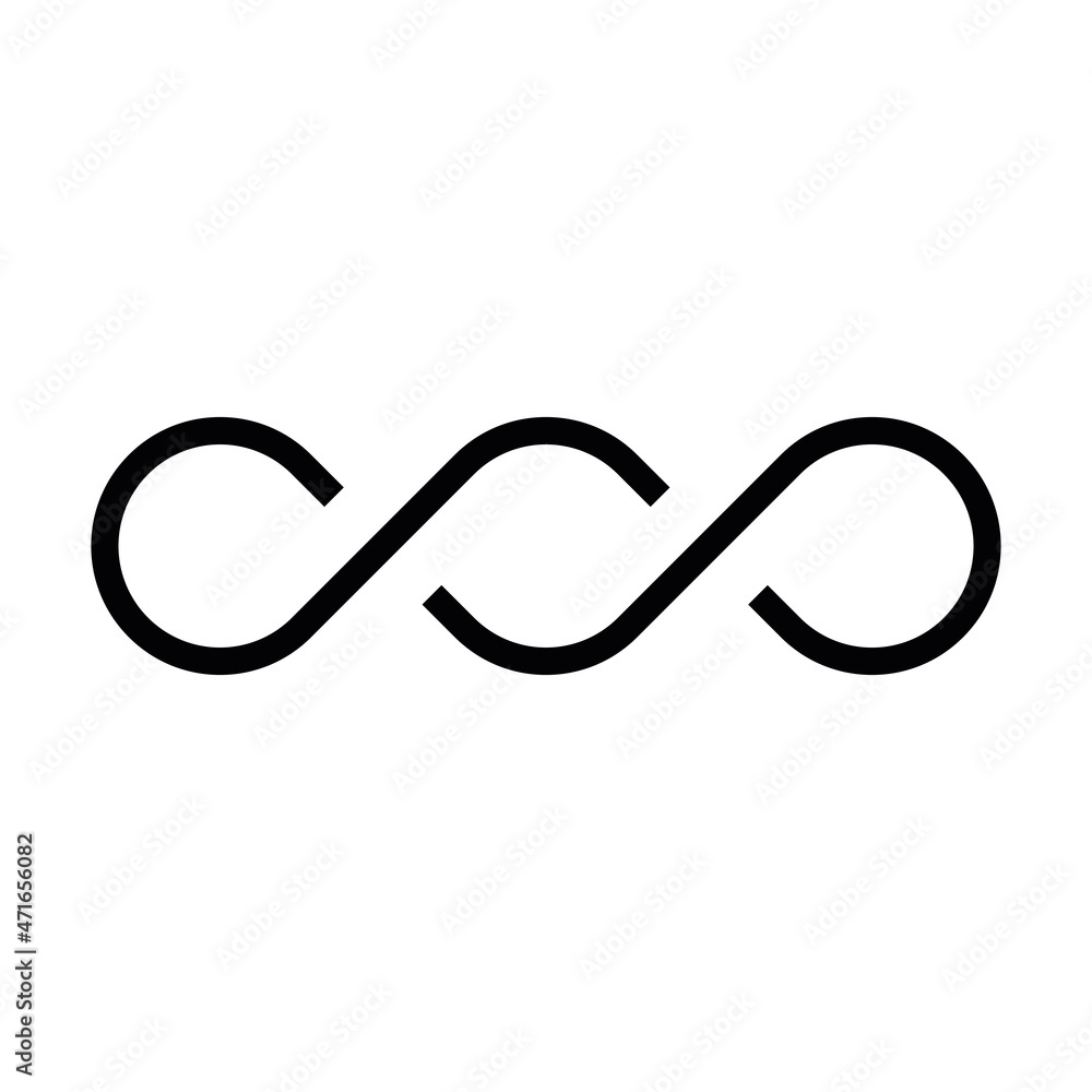 Black double infinity vector symbol Stock Vector | Adobe Stock