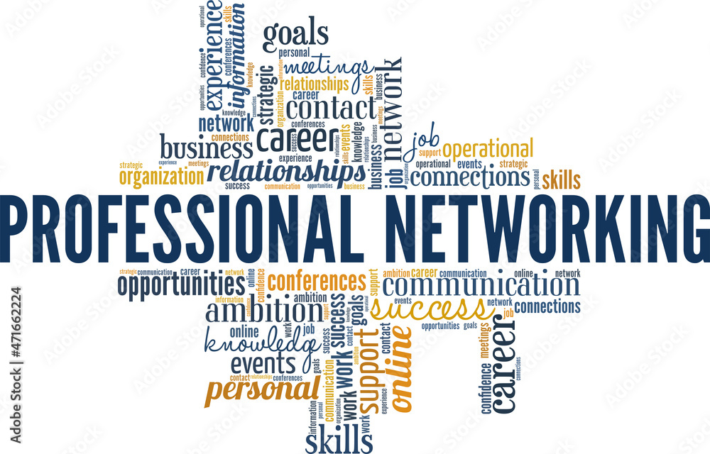 Professional Networking vector illustration word cloud isolated on ...