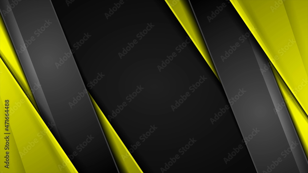High contrast yellow black abstract tech corporate background Stock ...