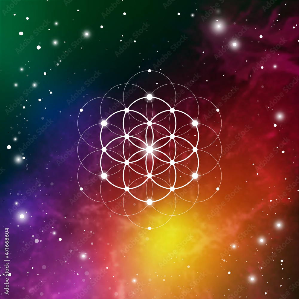 Sacred geometry tree of life ancient symbol vector illustration with ...