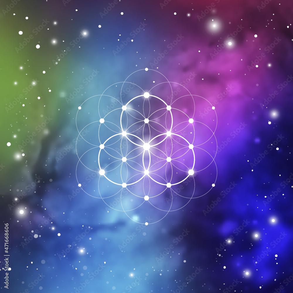 Sacred geometry tree of life ancient symbol vector illustration with ...