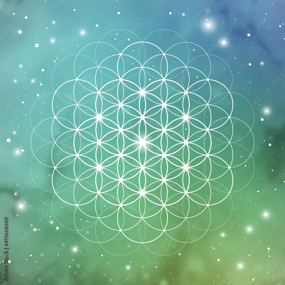 Sacred geometry tree of life ancient symbol vector illustration with ...