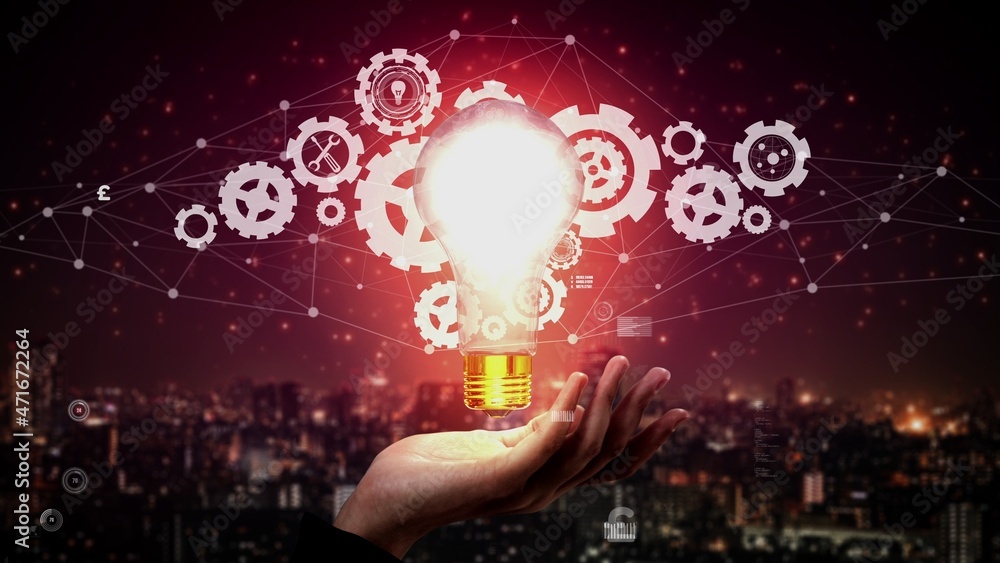 Innovation Technology for Business Finance conceptual . Modern graphic ...