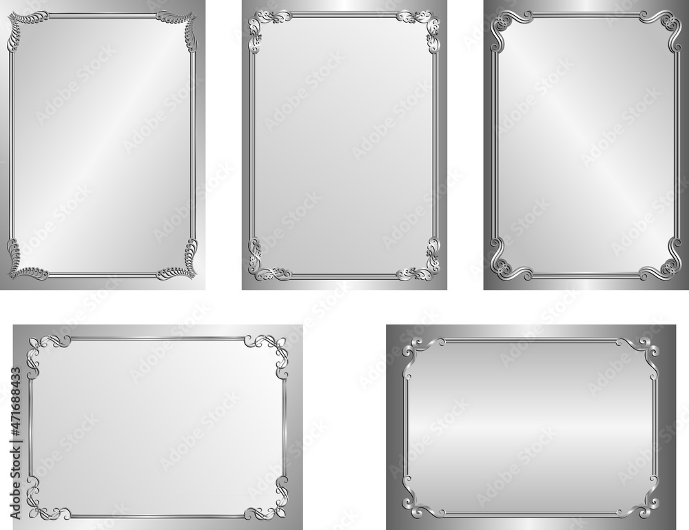 silver frames Stock Vector | Adobe Stock
