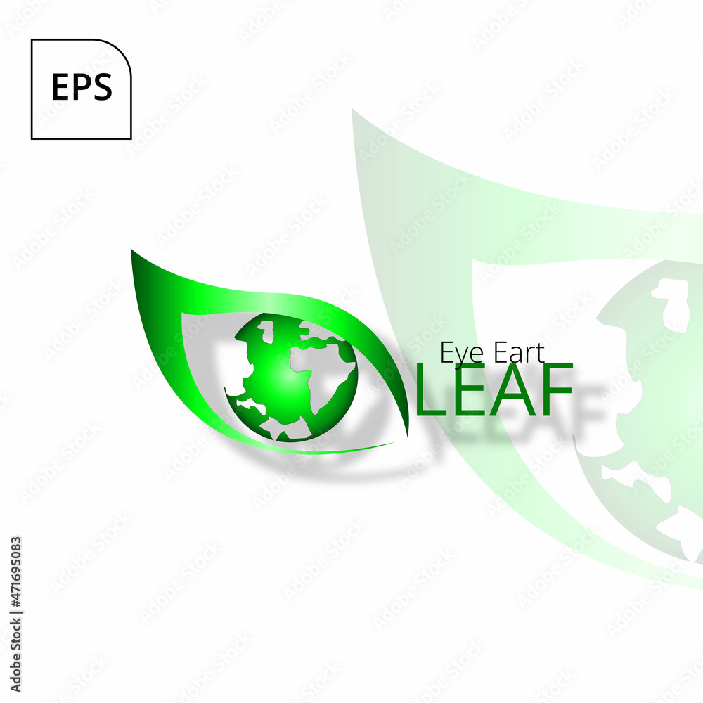 Design Logo Eyes of the earth and leaves. This logo is made from a ...