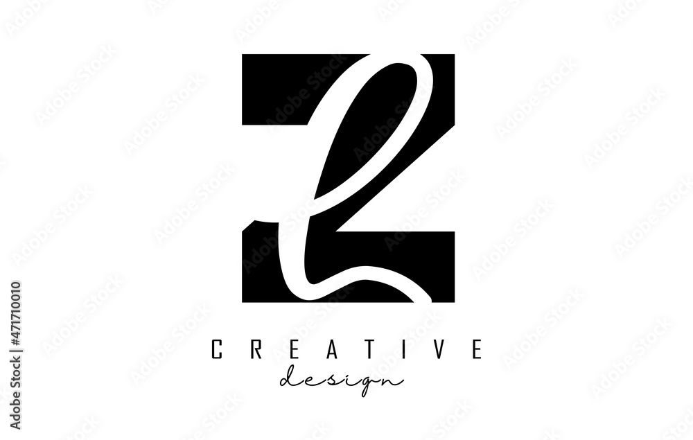 Letters ZL Logo with a minimalist design. Letters Z and L with ...