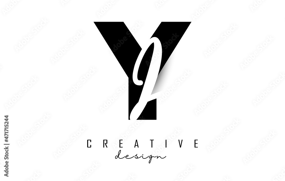 Letters YI logo with a minimalist design. Letters Y and I with ...