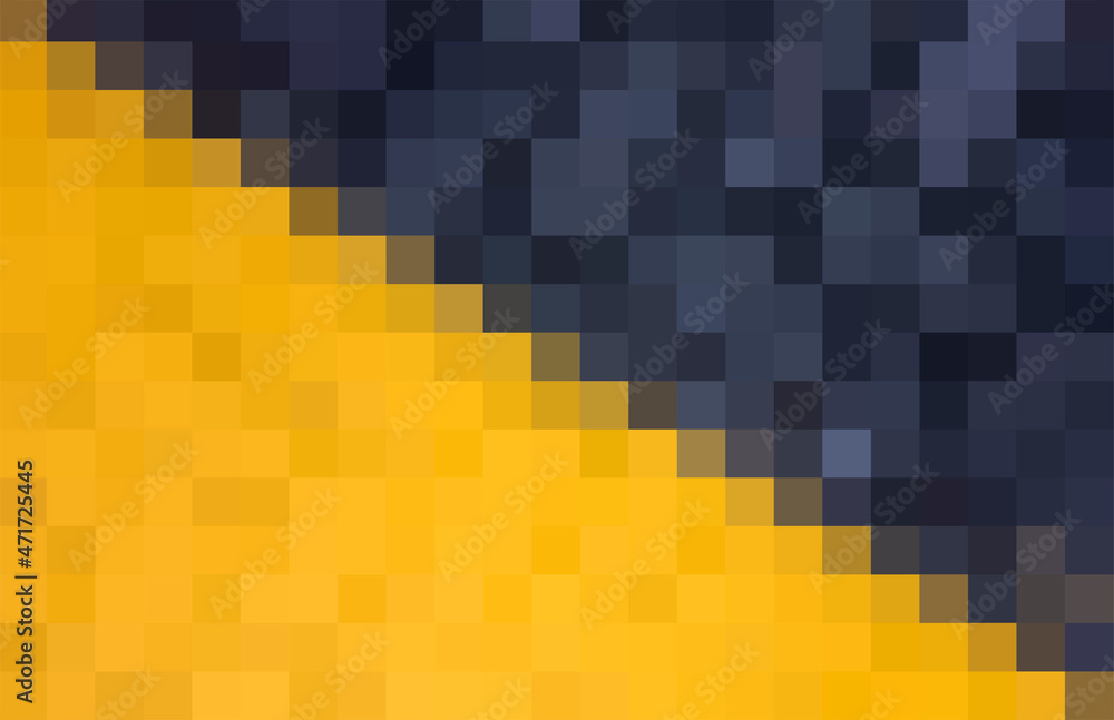 Background from black and yellow squares connected diagonally from top ...