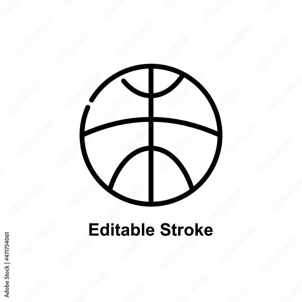 basketball icon designed in outline style in sports icon theme Stock ...