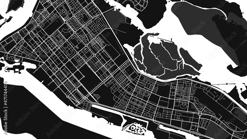 digital vector map city of Abu Dhabi. You can scale it to any size ...