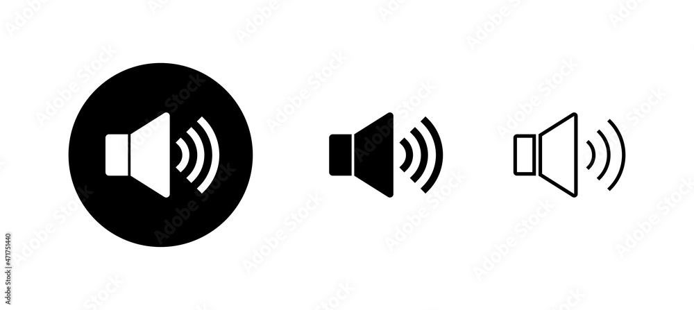 Speaker icons set. volume sign and symbol. loudspeaker icon. sound ...