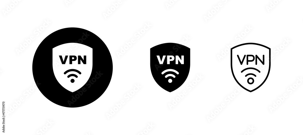 Vpn icons set. Private network sign and symbol. virtual private network ...