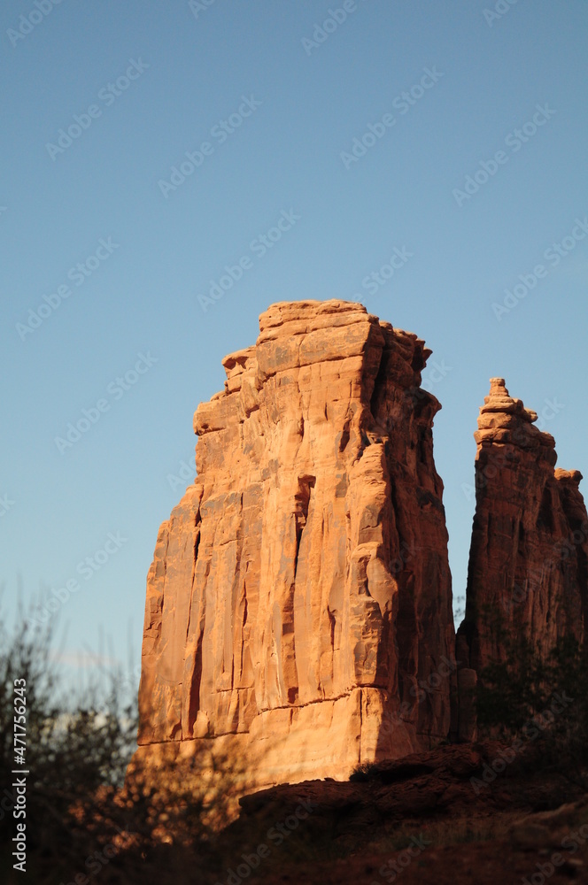 Twin Tower Rock Structure in Arches National Park Moab Utah in nature ...