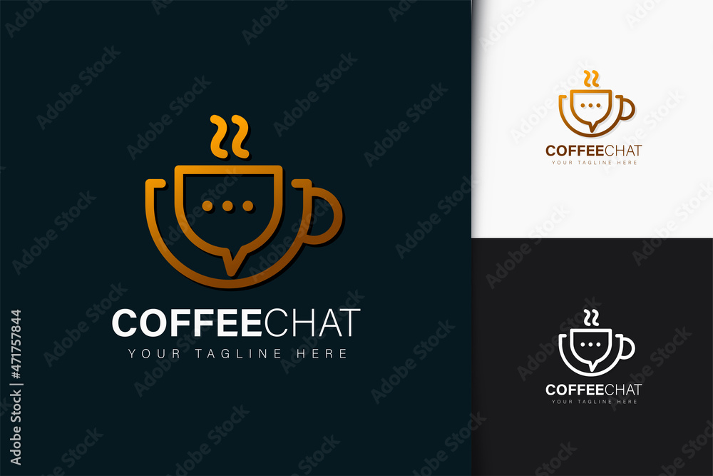 Coffee chat logo design with gradient Stock Vector | Adobe Stock