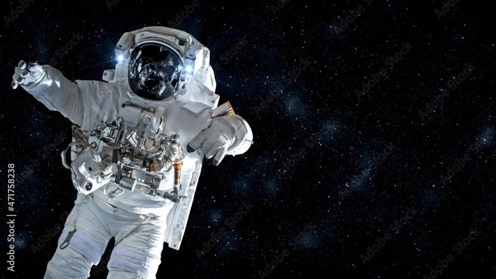 Astronaut spaceman do spacewalk while working for spaceflight mission ...