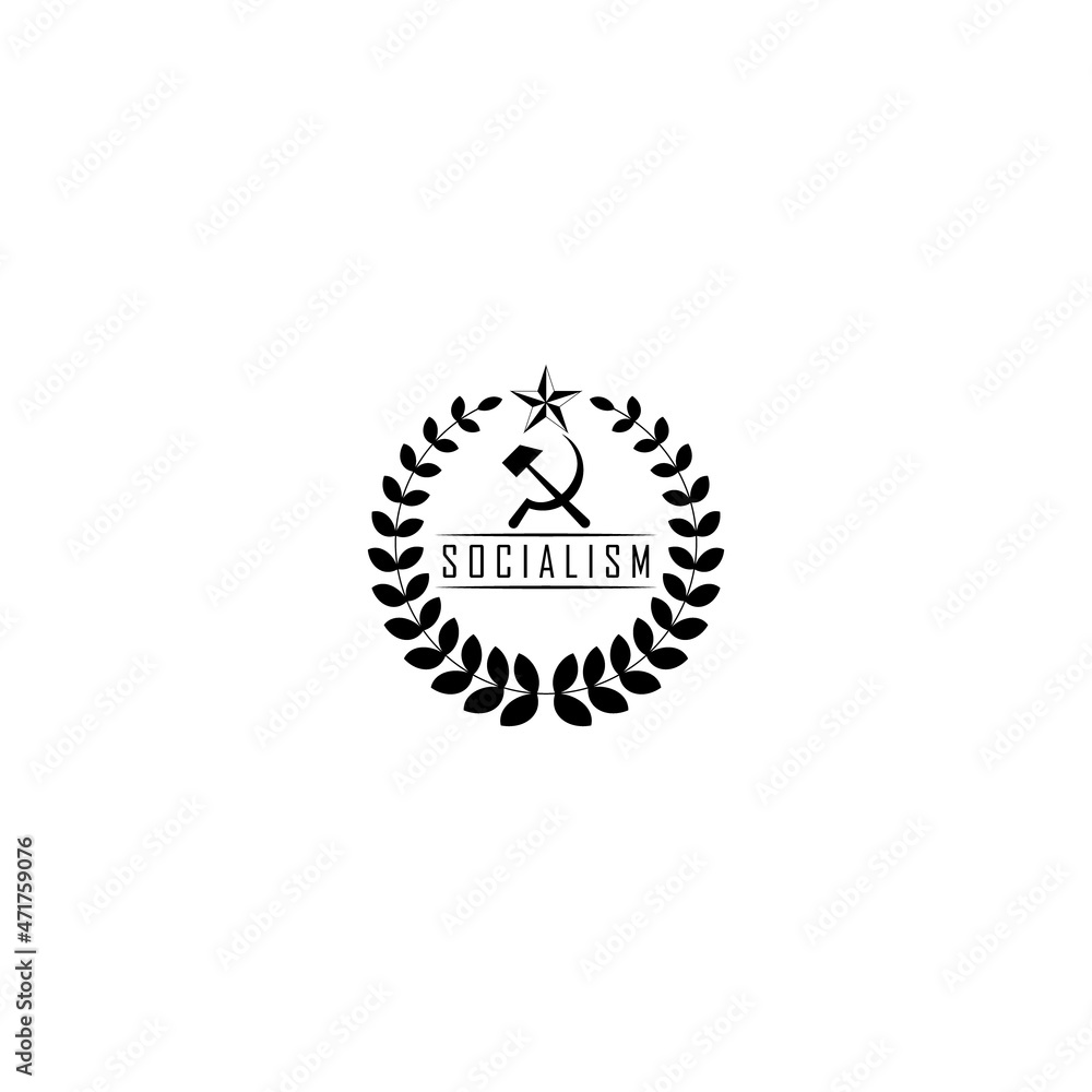 vintage socialism logo design with hammer and sickle. vector ...