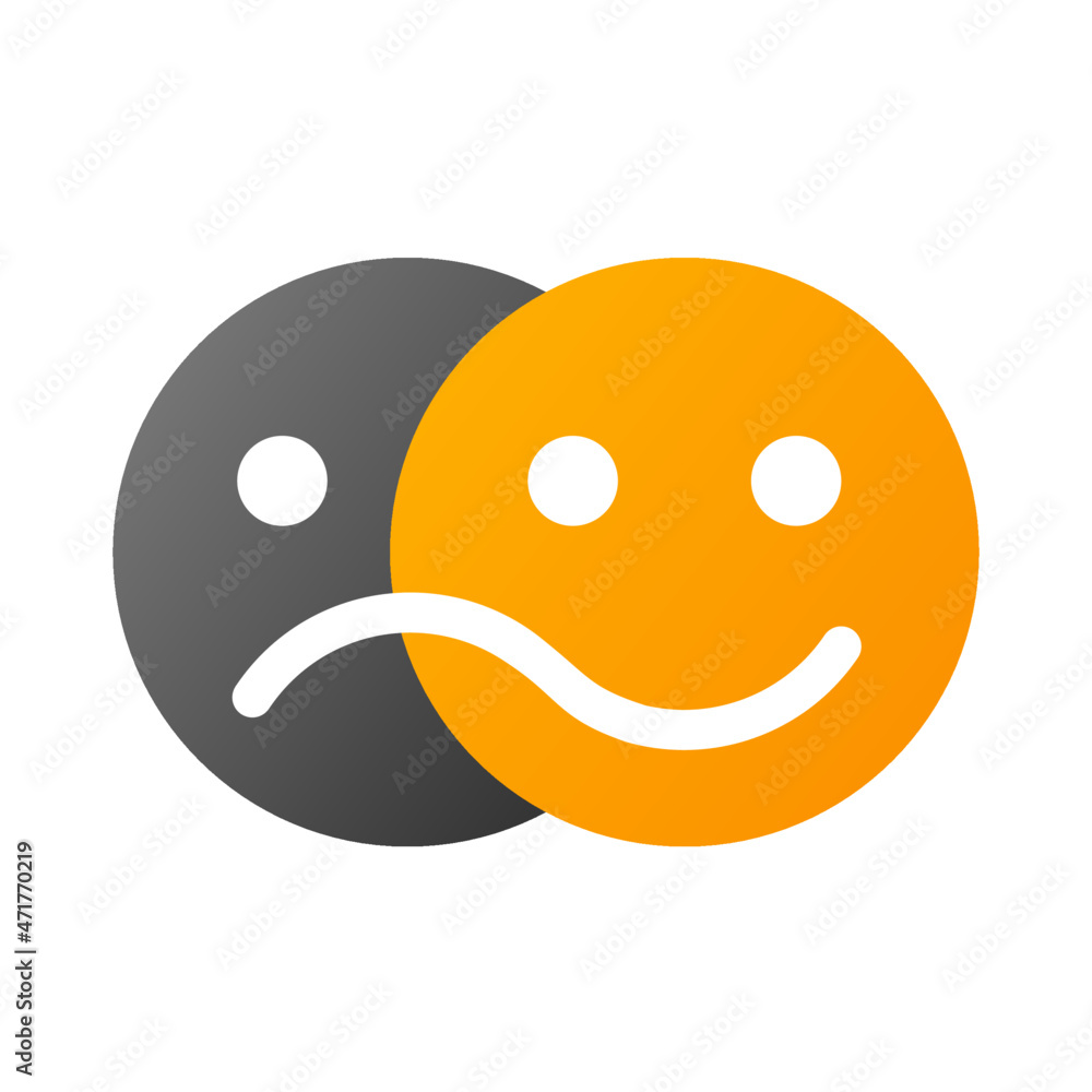 happy and sad face logo emoji design vector llustration icon clipart ...