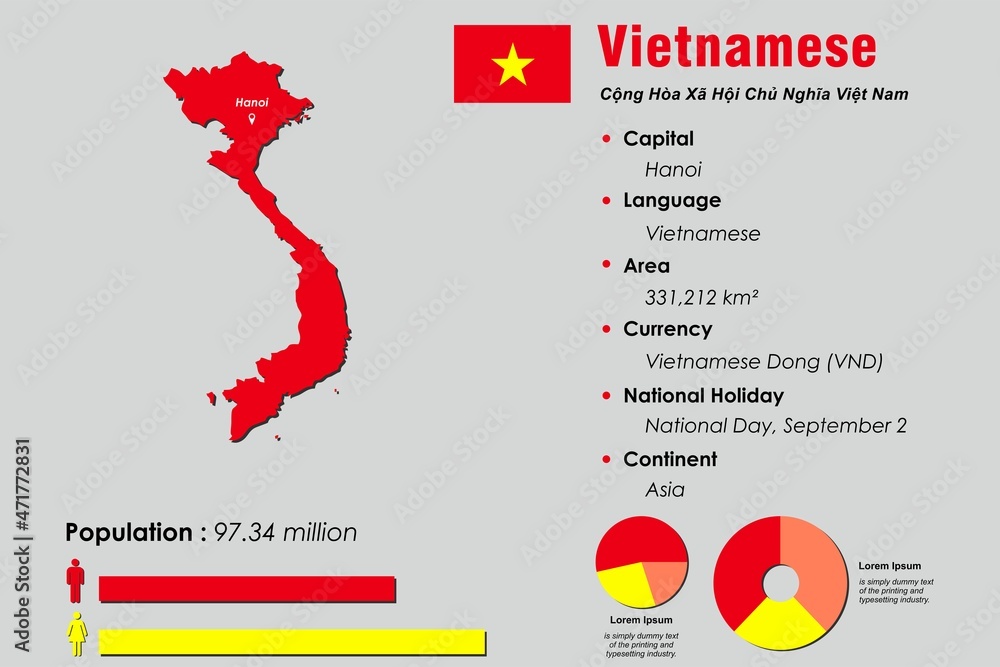 Vietnamese infographic vector illustration complemented with accurate ...