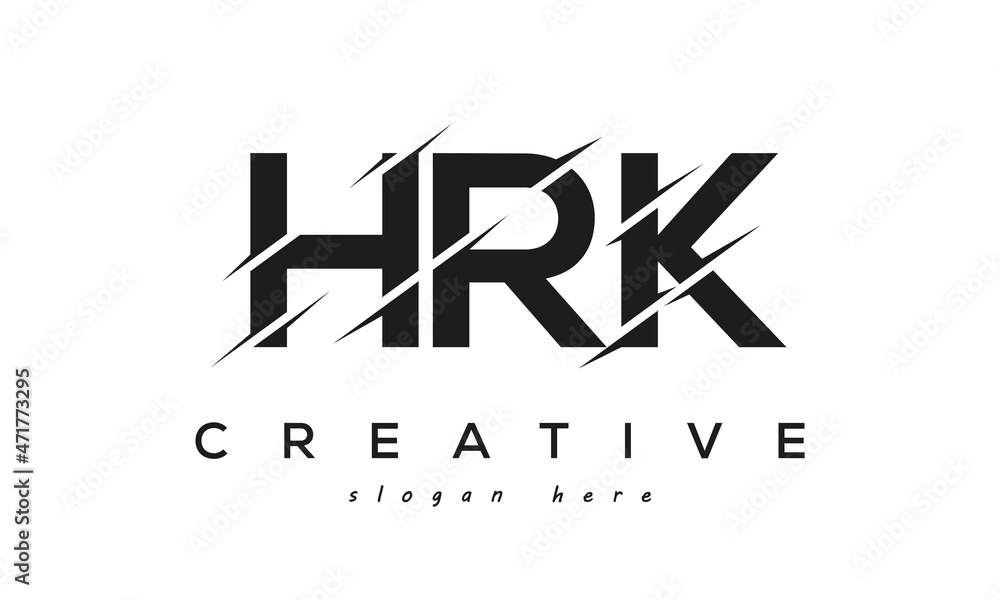 HRK Letter Logo Design With A Creative Cut Stock Vector | Adobe Stock