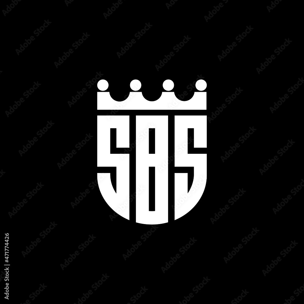 SBS letter logo design with black background in illustrator, vector ...