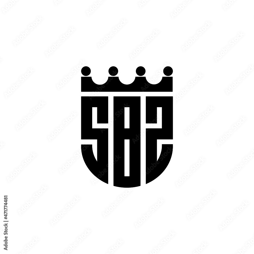 Vecteur Stock SBZ letter logo design with white background in ...