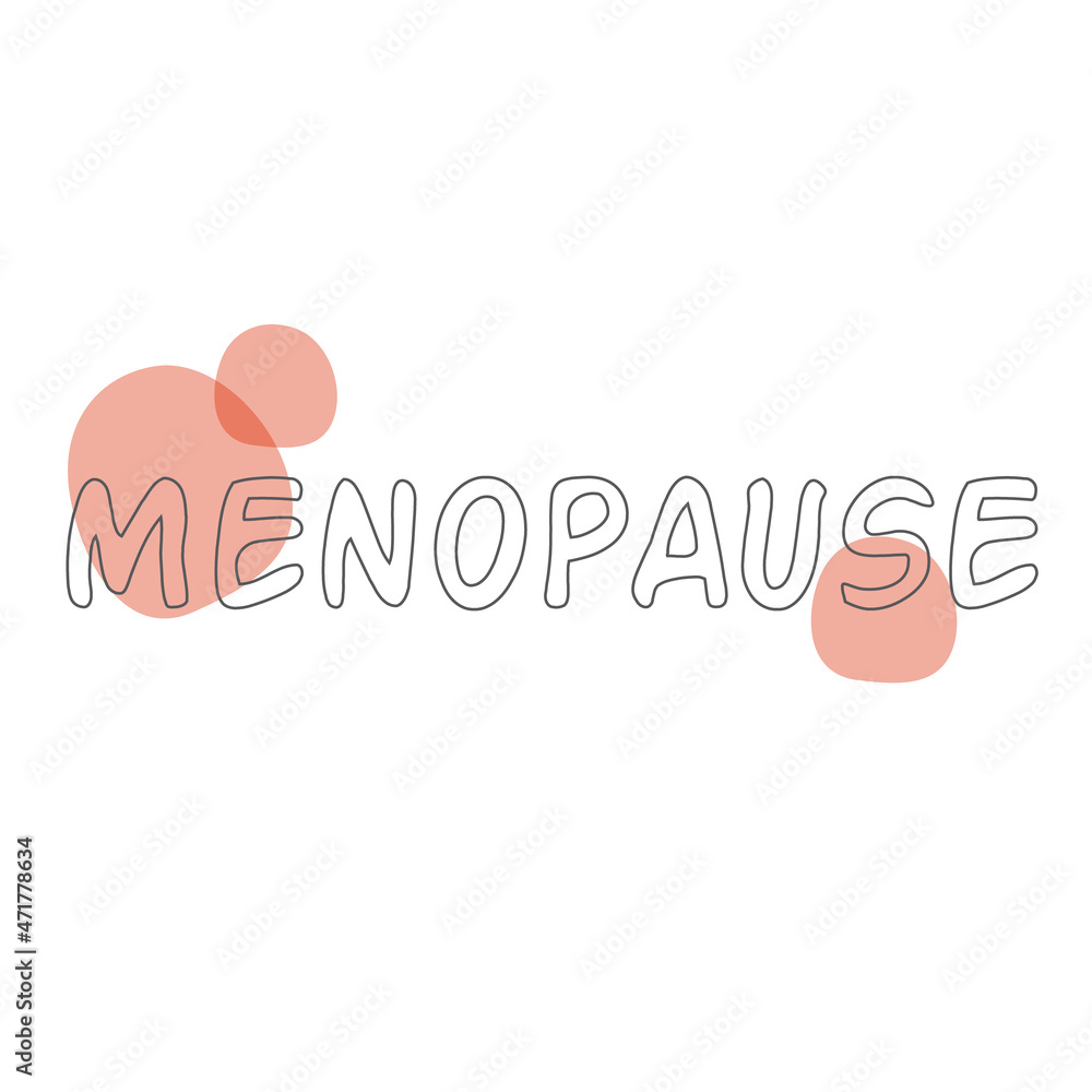 Menopause with gender symbol with pink color spots. Menopause, medical ...