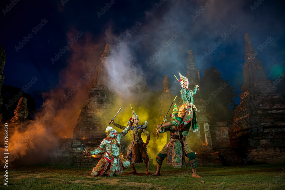 Theatrical performance Ramayana. When the Ramayana won the battle ...