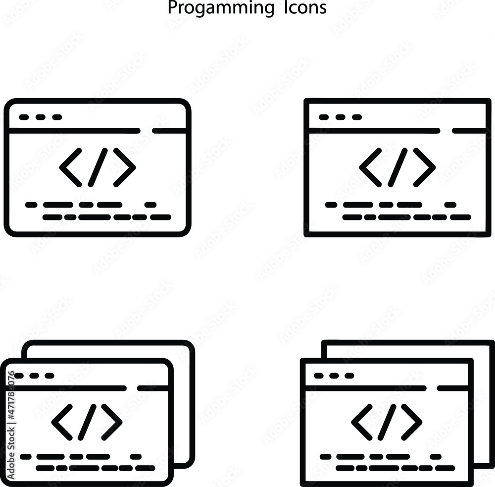 progamming icons isolated on white background. progamming icon thin ...
