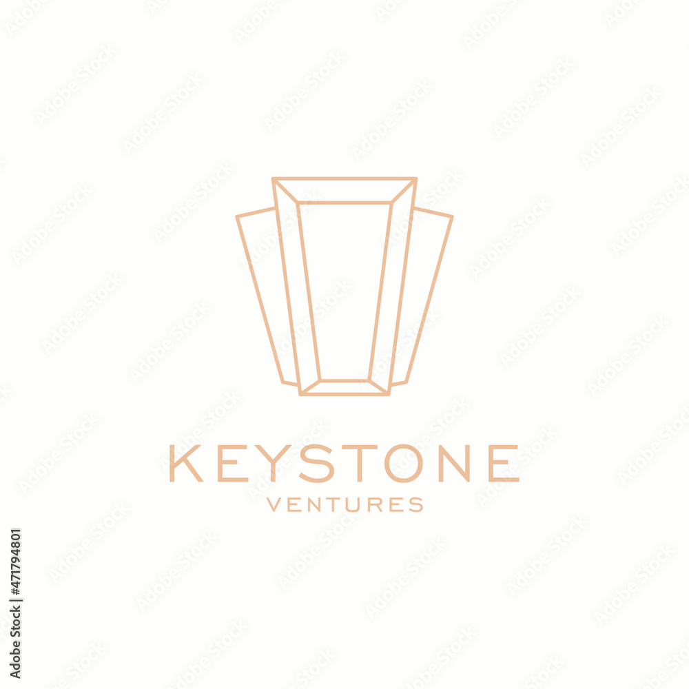 Keystone key Stone line art style logo design Stock Vector | Adobe Stock