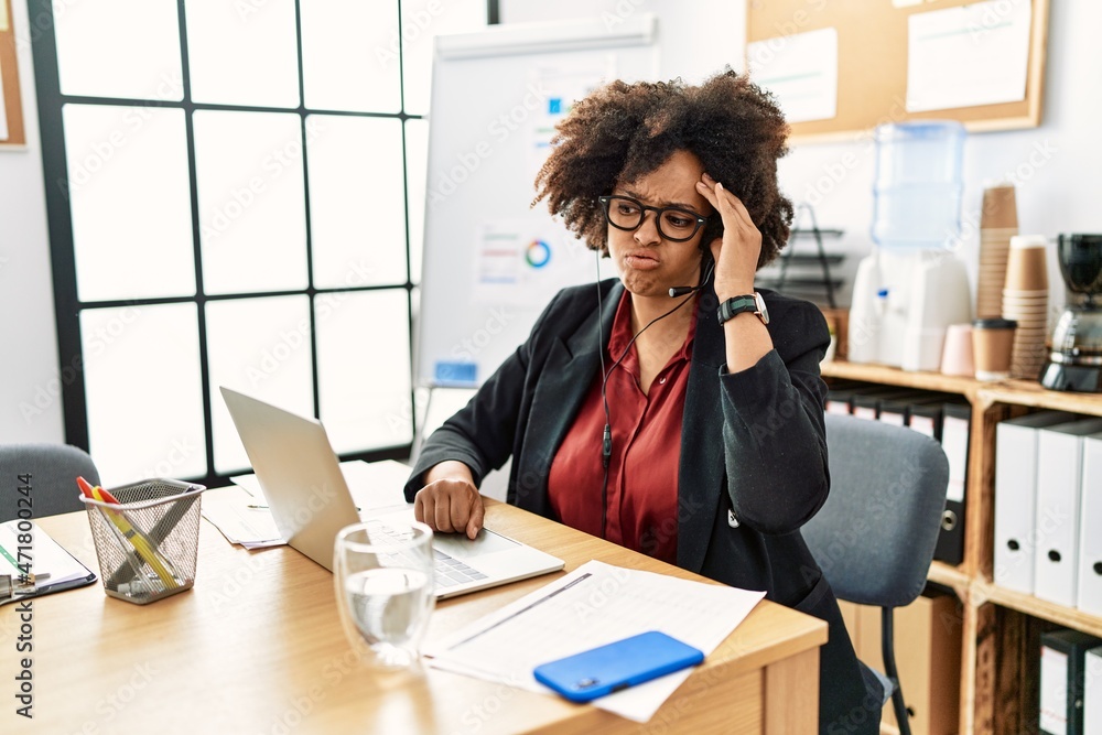 Worried Woman Office