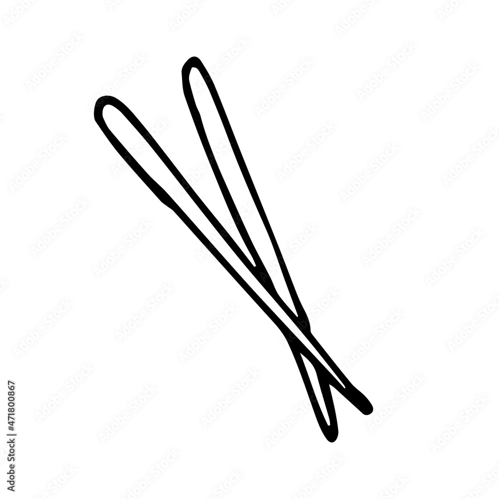 vector drawing in the style of doodle. chopsticks, Chinese chopsticks ...