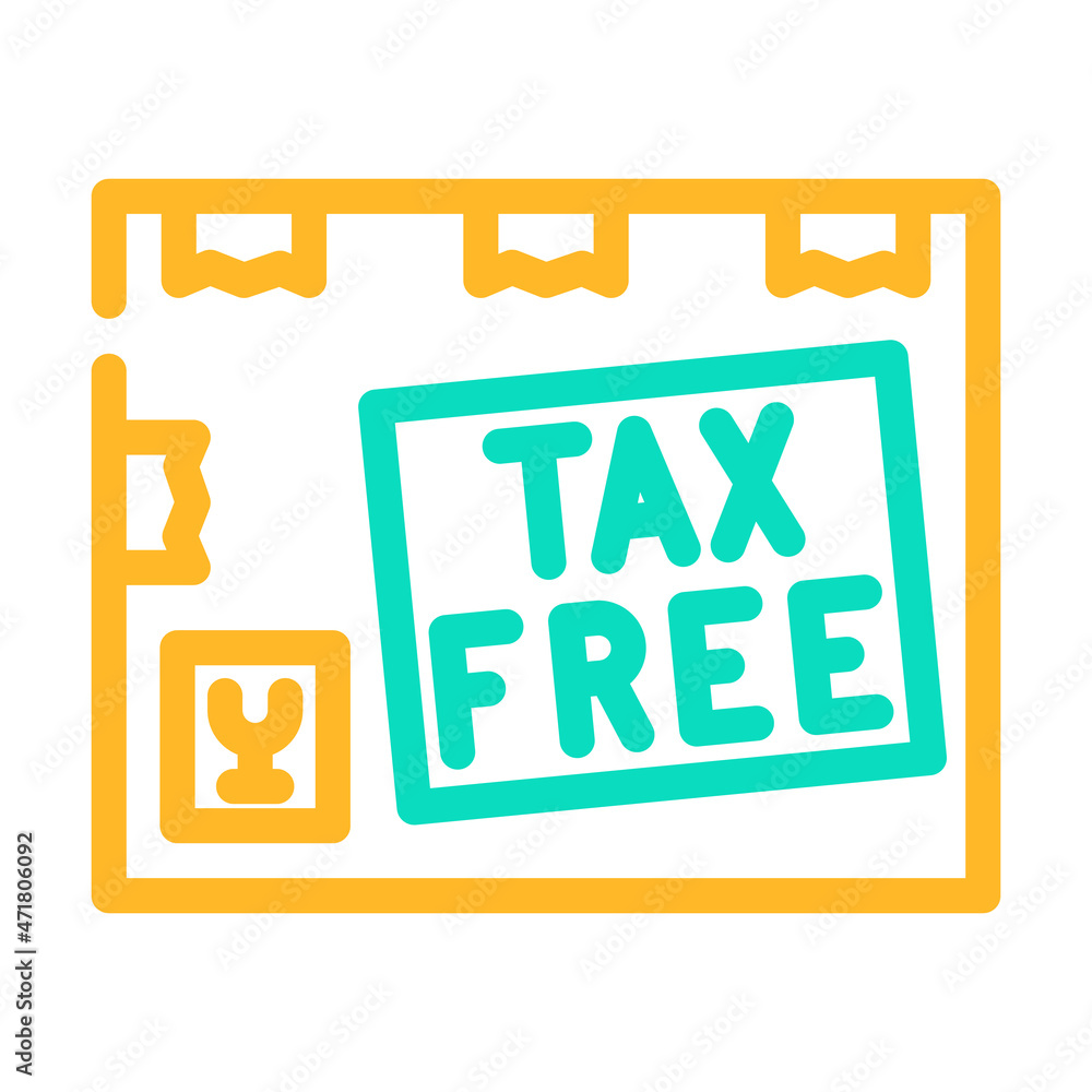 tax exemption color icon vector. tax exemption sign. isolated symbol ...